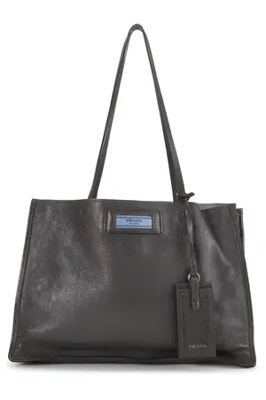 Prada Calfskin Etiquette Tote - Grey