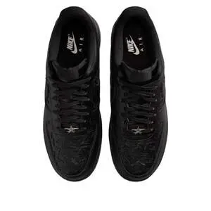 Nike Force 1 Low "black Stars" Sneakers - Black/metallic Silver
