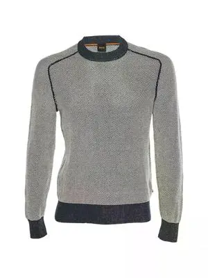 BOSS Two-tone Knit Crew Neck Sweater