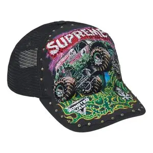 Supreme X Grave Digger Ss26 Mesh Back 5-panel Cap - Black