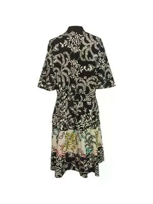 424 Leaf-print Bomber Jacket And Pleated Skirt Set