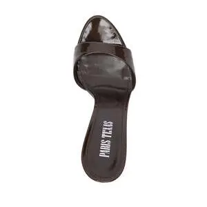 Paris Texas Single Toe Strap High Stiletto Heel Sandals - Brown