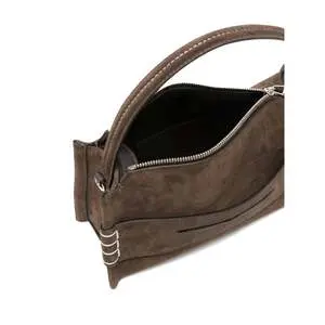 JW Anderson Suede Shoulder Bag With Silver-tone Hardware - Brown