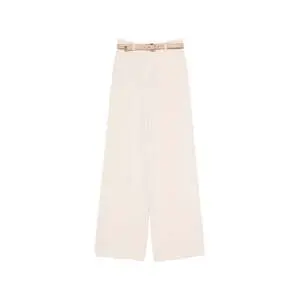 Max Mara Belted Straight Leg Trousers - Pink