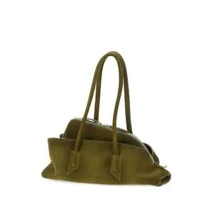 Attico THE ATTICO Olive Green Suede Shoulder Bag Green
