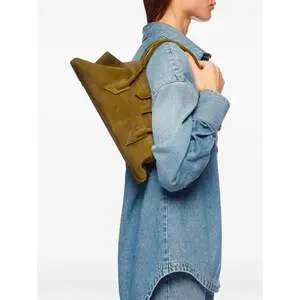 Attico Olive Suede Shoulder Bag - Green