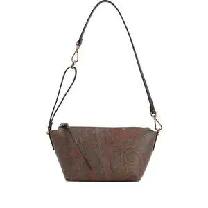 Etro Paisley Print Shoulder Bag With Wristlet - Brown