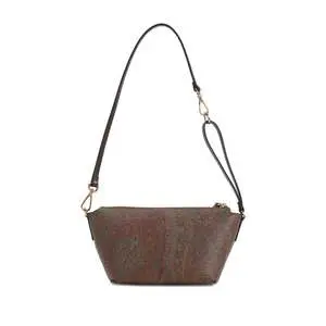 Etro Paisley Print Shoulder Bag With Wristlet - Brown