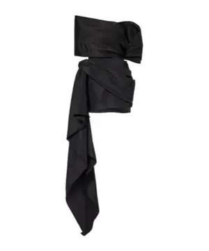 Oscar De La Renta Asymmetric Mini Dress - Black