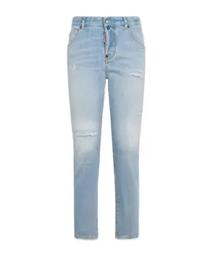 Dsquared2 Super Bleached Stretch Teddy Jeans - Blue