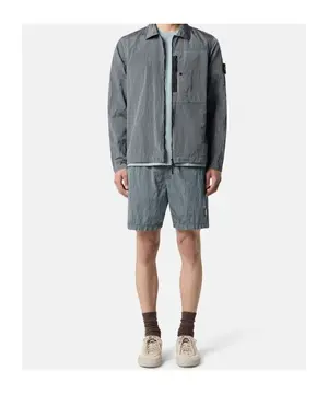 Stone Island Regular-fit Zip-up Overshirt With Chest Pocket