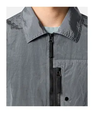 Stone Island Regular-fit Zip-up Overshirt With Chest Pocket