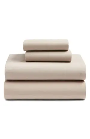 Nordstrom Organic Cotton Percale Sheet Set - Tan Thread