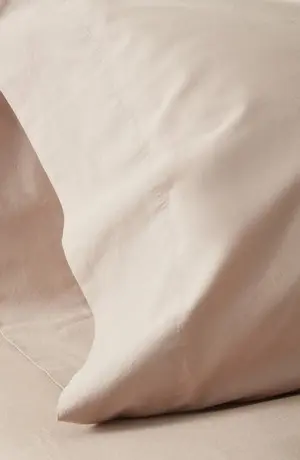 Nordstrom Organic Cotton Percale Pillowcases - Tan Thread