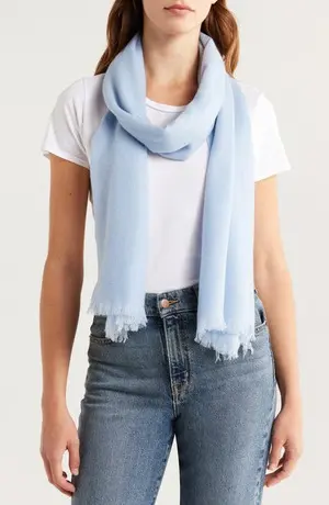 Nordstrom Textured Cashmere Scarf Blue Fog