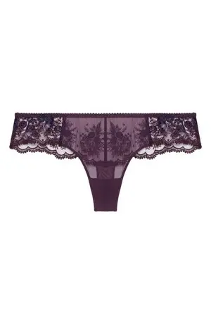 Simone Perele Intrigue Floral Embroidered Tanga - Fig