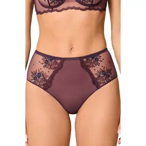 Simone Perele Intrigue Floral Embroidered Briefs - Fig
