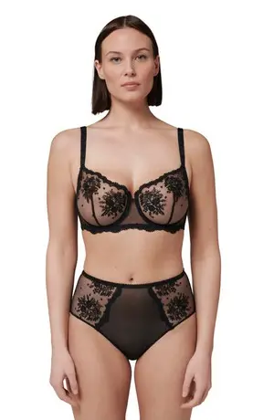 Simone Perele Intrigue Sheer Underwire Demi Bra - Black