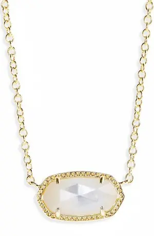 Kendra Scott Elisa Birthstone Pendant Necklace - Ivory Mop