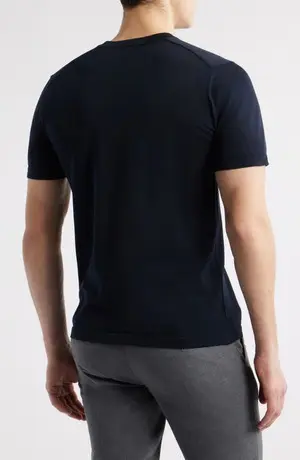 JACK VICTOR Wellington Cotton & Silk Crewneck T-shirt - Midnight