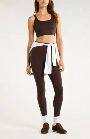 Zella Seamless Strappy Sports Bra - Brown Mole