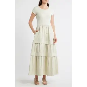 Hugo Boss Tiered Midi Dress - Guava Leaf