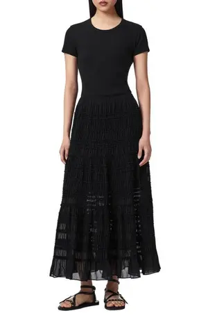 ALLSAINTS Lotus Tiered Maxi Skirt