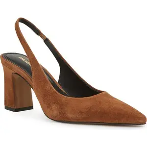 REISS Lorena Slingback Block Heel Pumps - Tan
