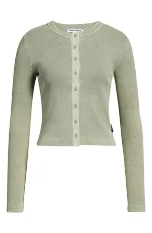 Brooklyn Industries Rib Knit Stretch Cotton Button Up Top - Shadow