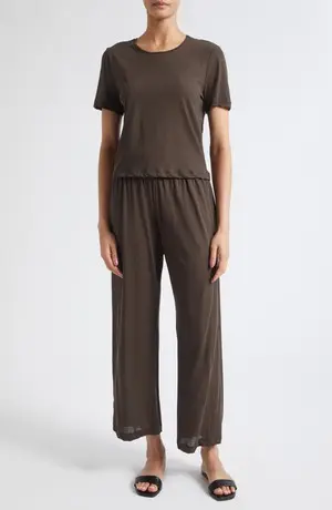 LESET Milo Cropped Cotton Pants - Hickory