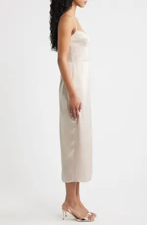 Amanda Uprichard Lyra Bustier Bodice Satin Pencil Dress
