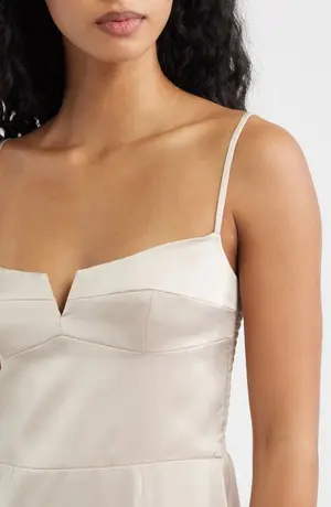 Amanda Uprichard Lyra Bustier Bodice Satin Pencil Dress
