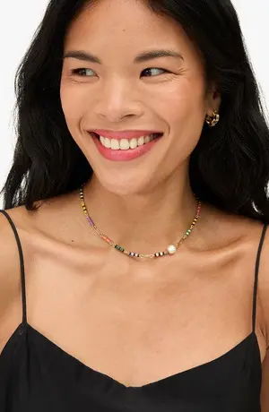 Clare V. Le Stripe Freshwater Pearl Necklace