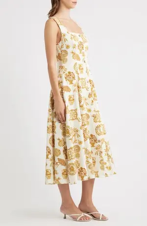 FLYING TOMATO Print Midi Dress