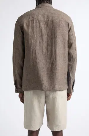 Sunspel Linen Overshirt - Dark Walnut26