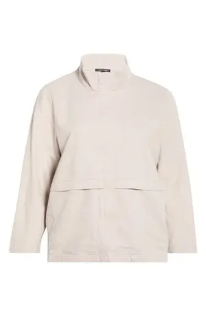 Eileen Fisher Zip-up Organic Cotton & Organic Linen Jacket