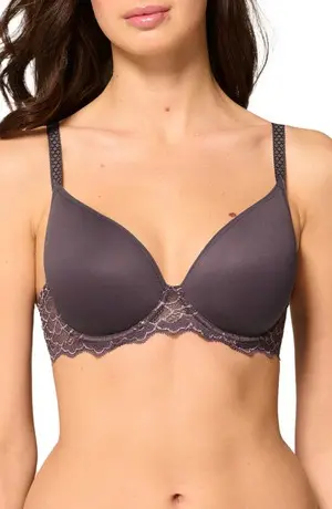 Simone Perele Caresse Underwire Plunge Bra Graphite Grey