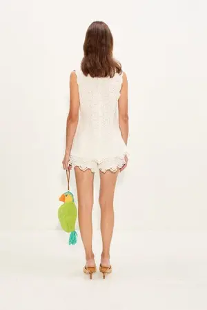 SIMONMILLER Isa Eyelet Mini Short