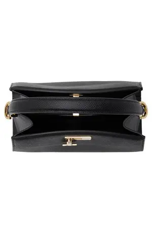 FERRAGAMO Small Studio Box Leather Top Handle Bag - Nero