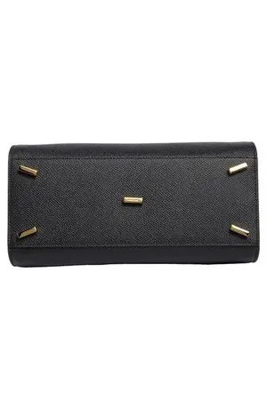 FERRAGAMO Small Studio Box Leather Top Handle Bag - Nero
