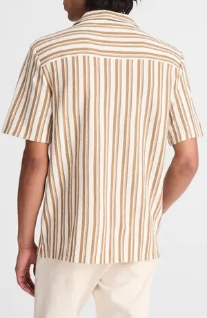 Madewell Seaport Terry Camp Shirt - Stripe Maple Seed