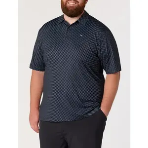 CALLAWAY Big & Tall Golf Print Performance Polo Shirt - Caviar