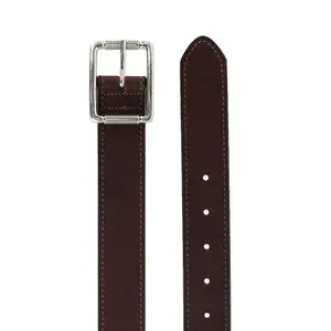 CROOKHORNDAVIS Newcastle Natural Grain Leather Belt With Roller Buckle - Brown