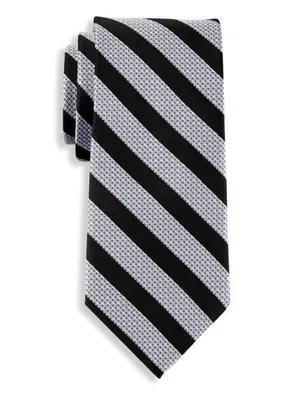 OAK HILL BY DXL Textured Stripe Neck Tie - Black