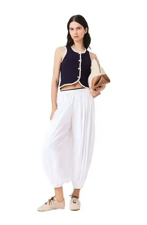 Maje Knit Top With Crochet Trim
