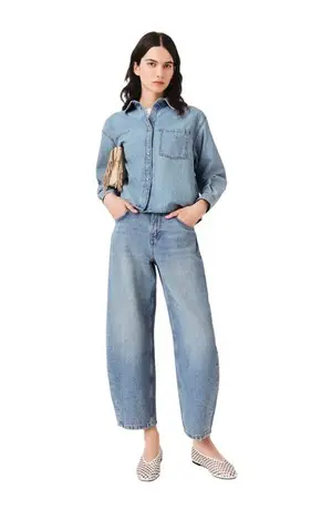 Maje Denim Shirt With Logo