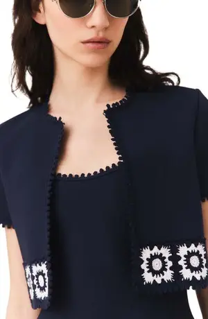Maje Cardigan With Crochet Panels