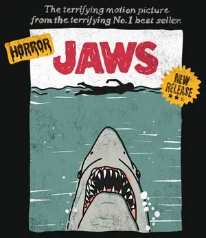 JAWS Classic Poster Sketch Graphic T-shirt