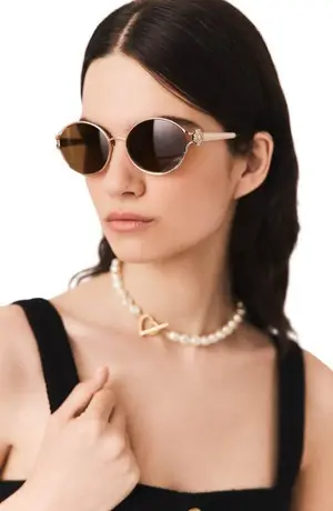 Maje Twisted Heart Pearl Choker Necklace