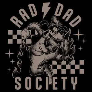 MICKEY & FRIENDS Goofy Art Rad Dad Society Short Sleeve Graphic T-shirt - Black